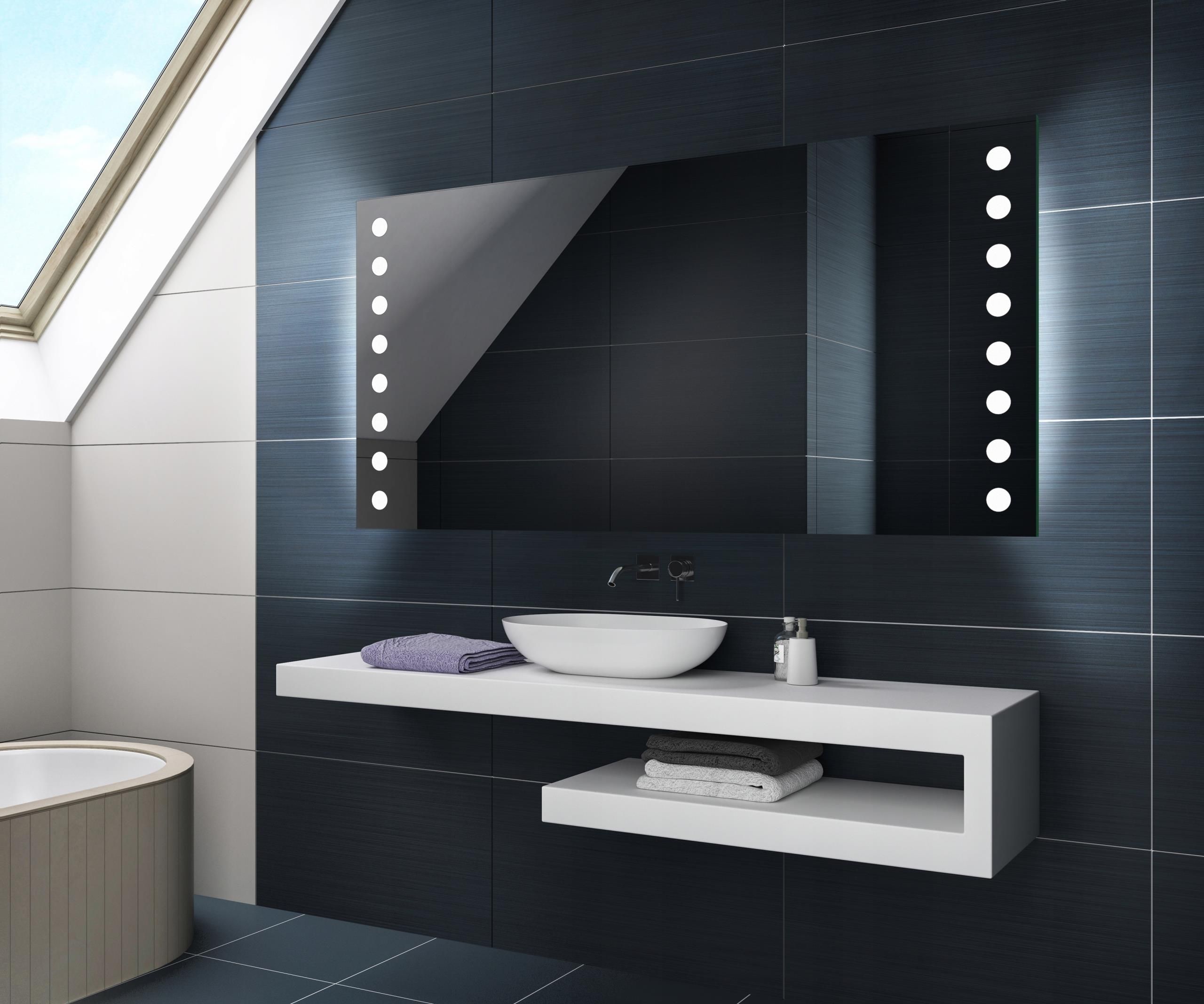 Artforma Lustro łazienkowe podświetlane Led na baterie 70x80cm wymiar ...