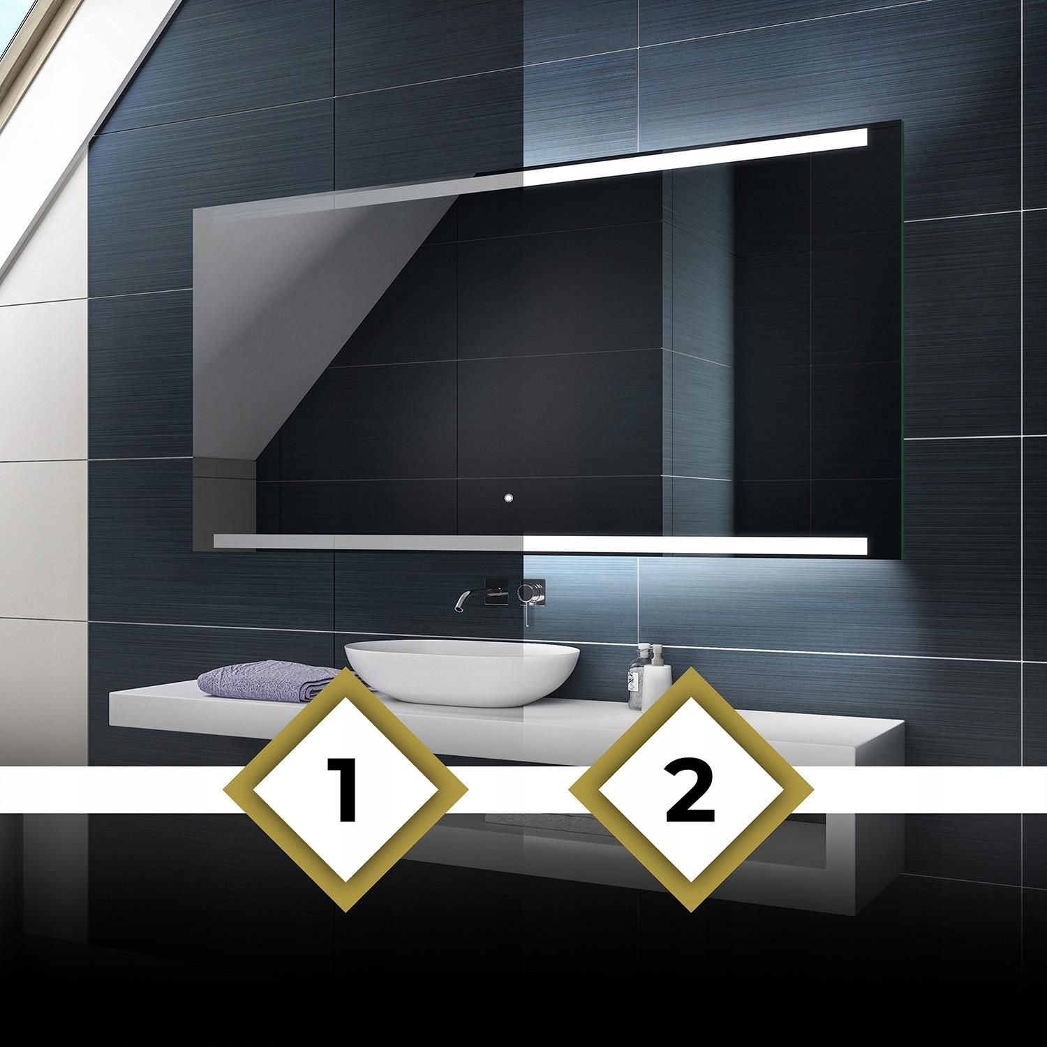 Artforma Lustro Łazienkowe Led 170x70 CM Włącznik Dotykowy (LED047 ...