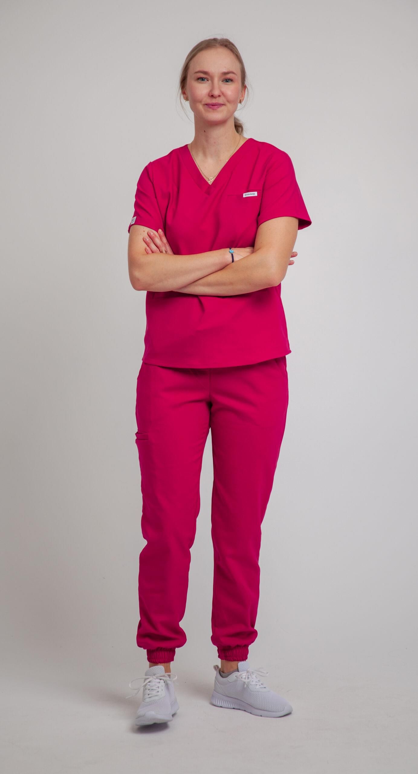 Scrubsheep Bluza Medyczna Scrubs Damska Raspberry Red M - Ceny i opinie ...
