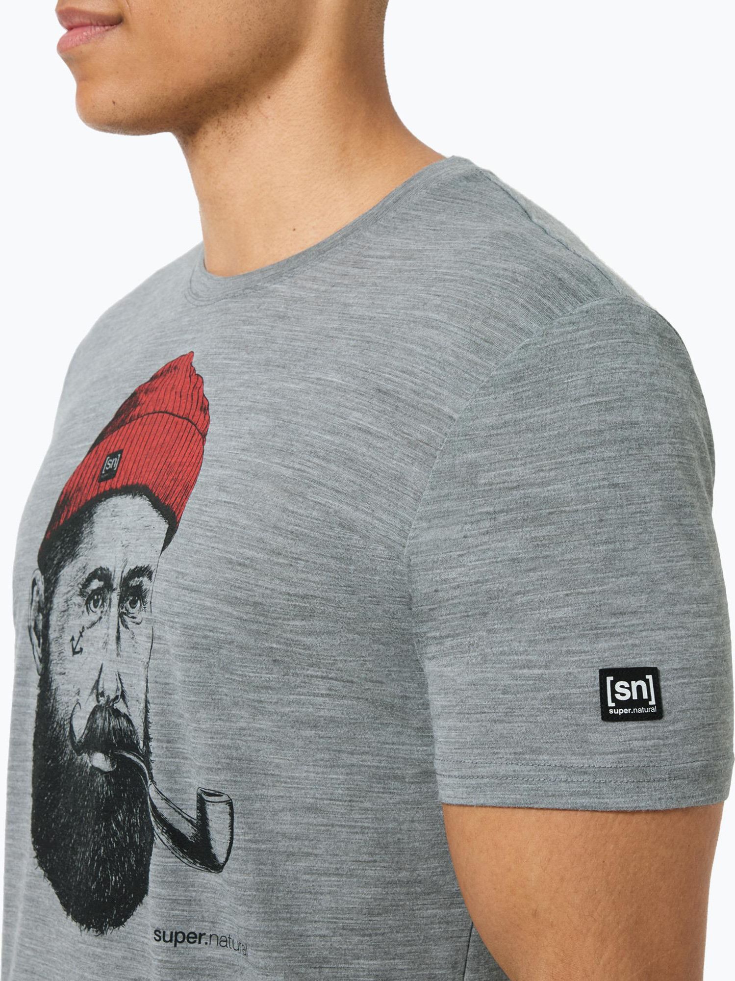 Super.Natural Koszulka Męska Sailor Tee Cashmere Grey Mel/Jet Black ...