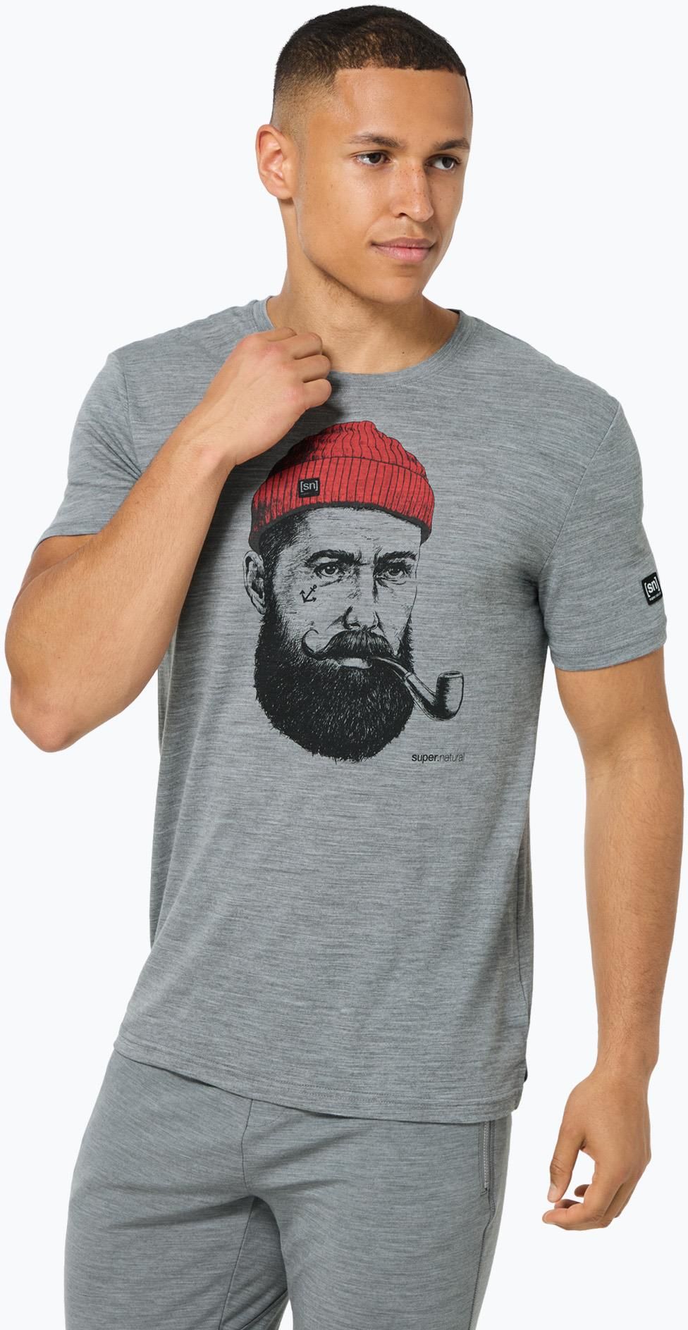 Super.Natural Koszulka Męska Sailor Tee Cashmere Grey Mel/Jet Black ...