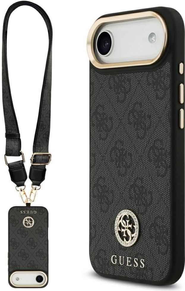 Guess Etui 4G Strass Logo & Big Strap Metal Buttons MagSafe do iPhone ...