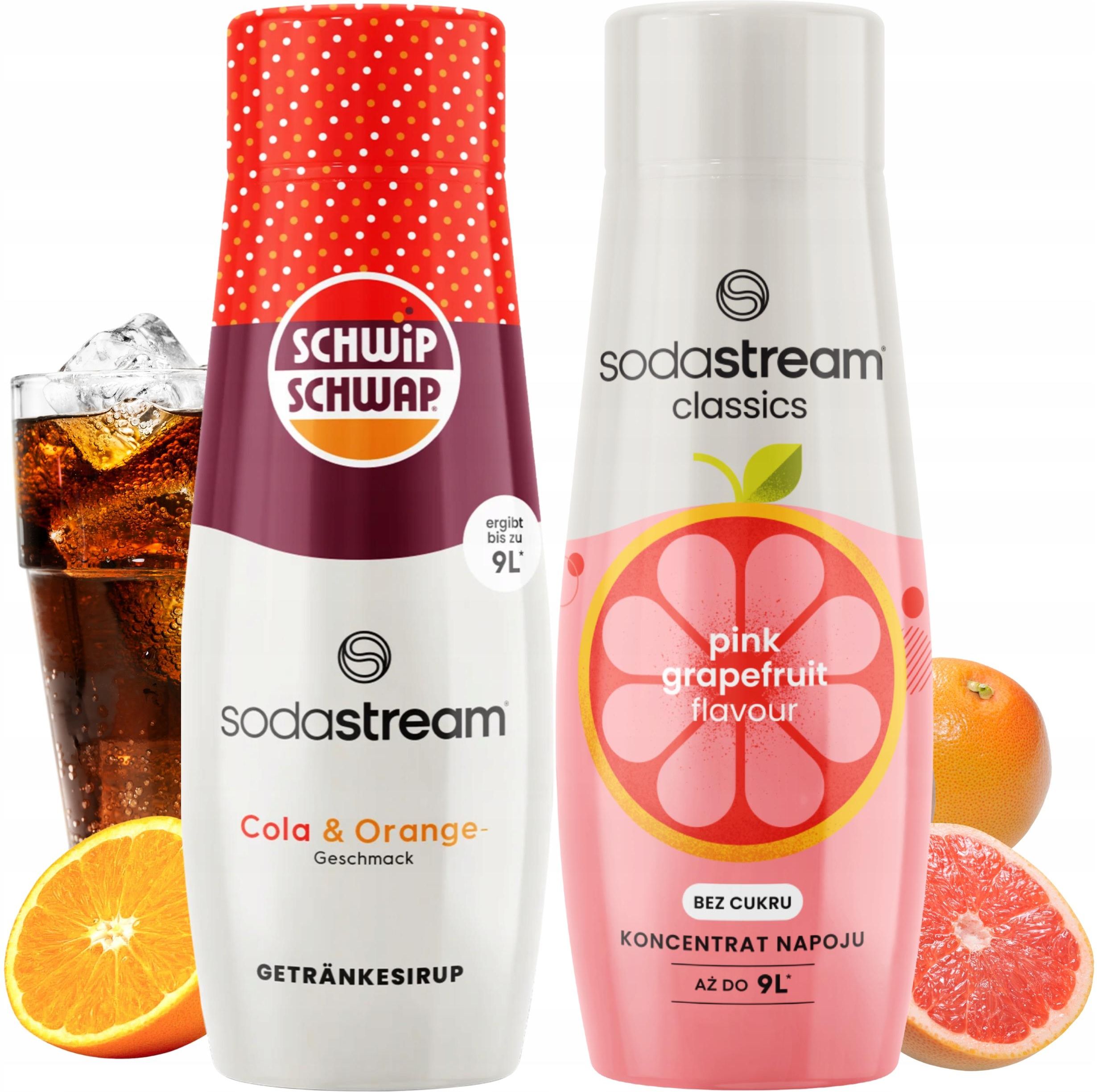 2x Syrop Sodastream Shwip Shwap Cola Pomarańcza + Grapefruit Grejpfrut ...
