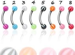 Piercing4U Kolczyk Do Brwi Kulki 8 Kolorów Brew Uv Smiley Piercing Bwa6 ...