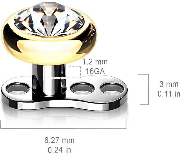 Piercing4U Implant Stópka Dermal Anchor Tytan Microdermal Piercing Mi01 Różowe Złoto 1.6mm ...