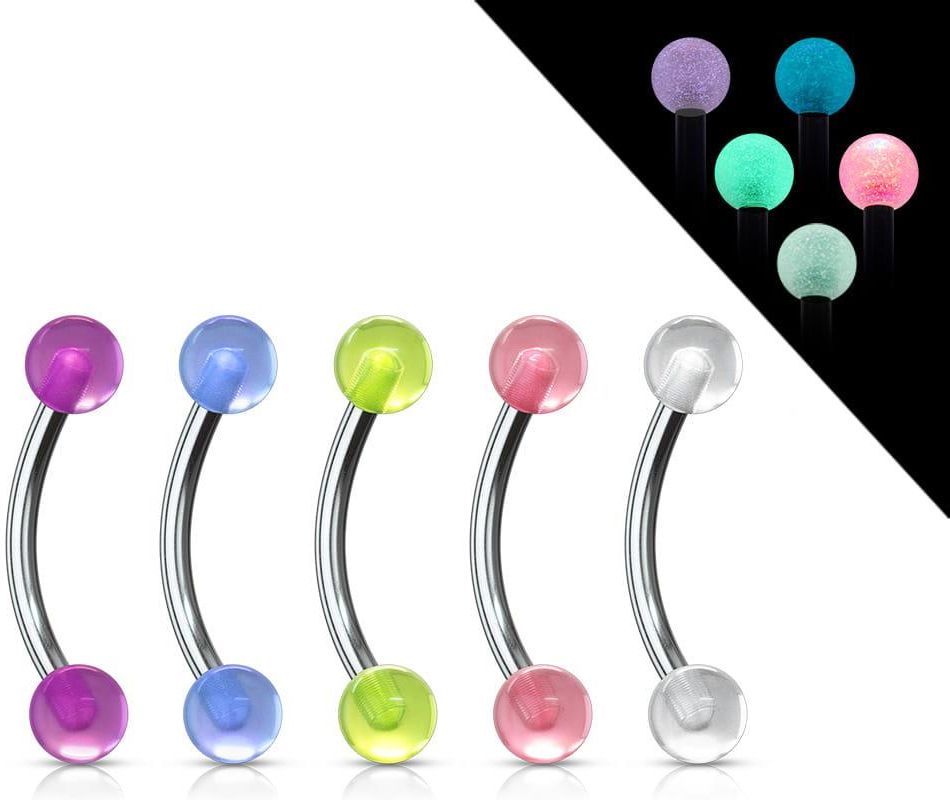 Piercing4U Kolczyk Do Brwi Smiley Septum Świecący W Uv Bioplast Ba32 ...