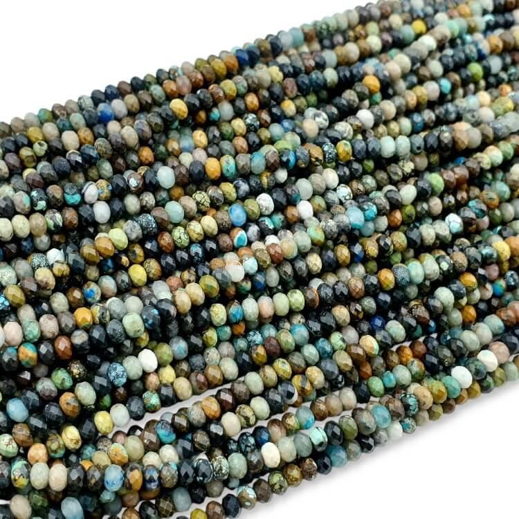 Fusima Koraliki Turkus Hubei Oponka Fasetowana 4x3mm Sznur FA33981 ...