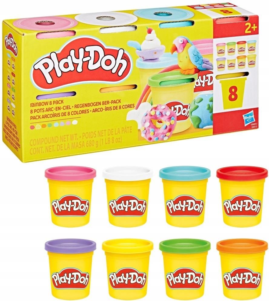 Hasbro Play Doh Ciastolina Zestaw 8 Tub Rainbow 8 Pack Tęczowe G0691 ...