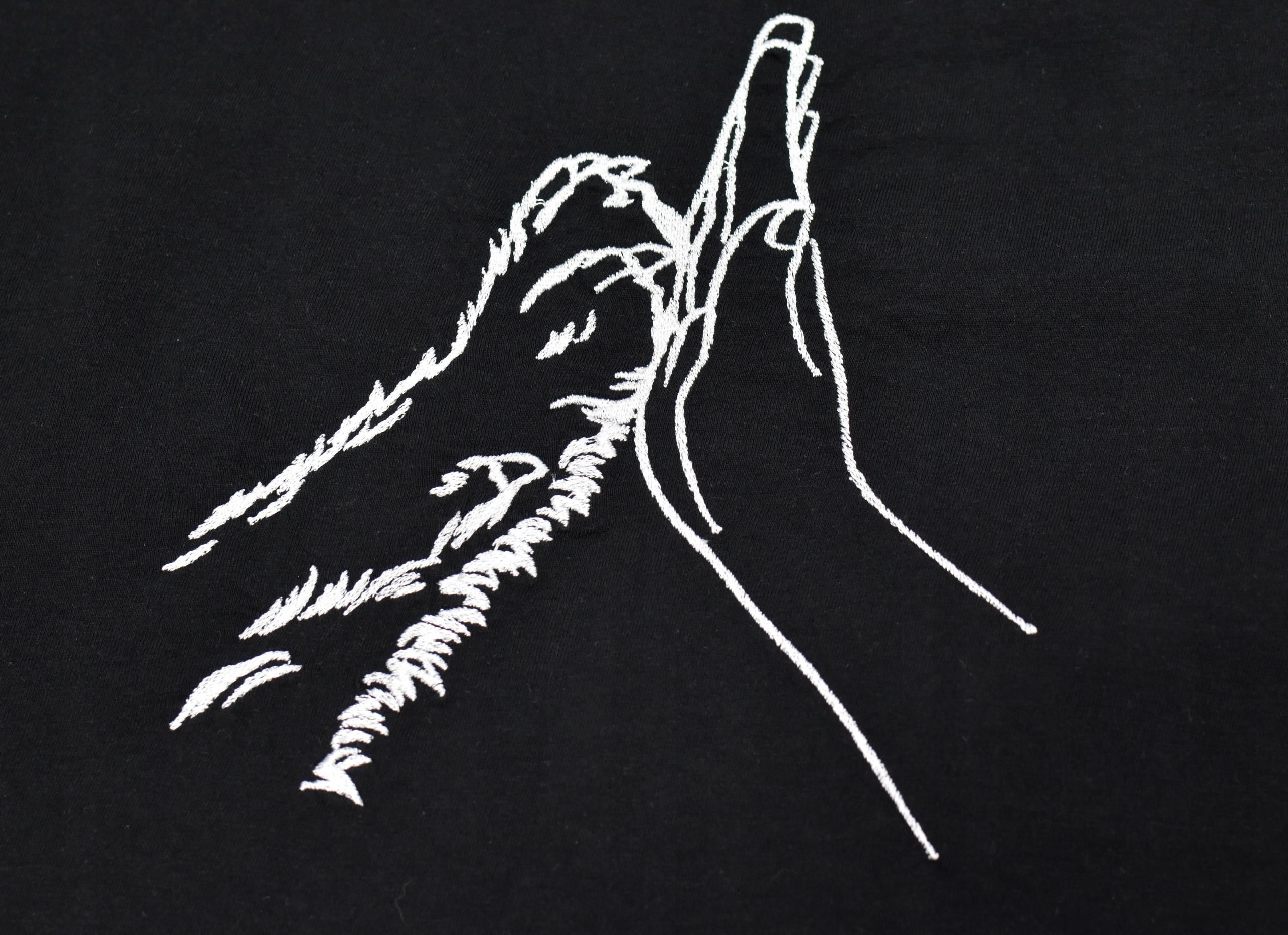 KOSZULKA Z ŁAPKĄ PSA DŁOŃ CZŁOWIEKA XL CZARNA KRÓTKI RĘKAW HAFT ...