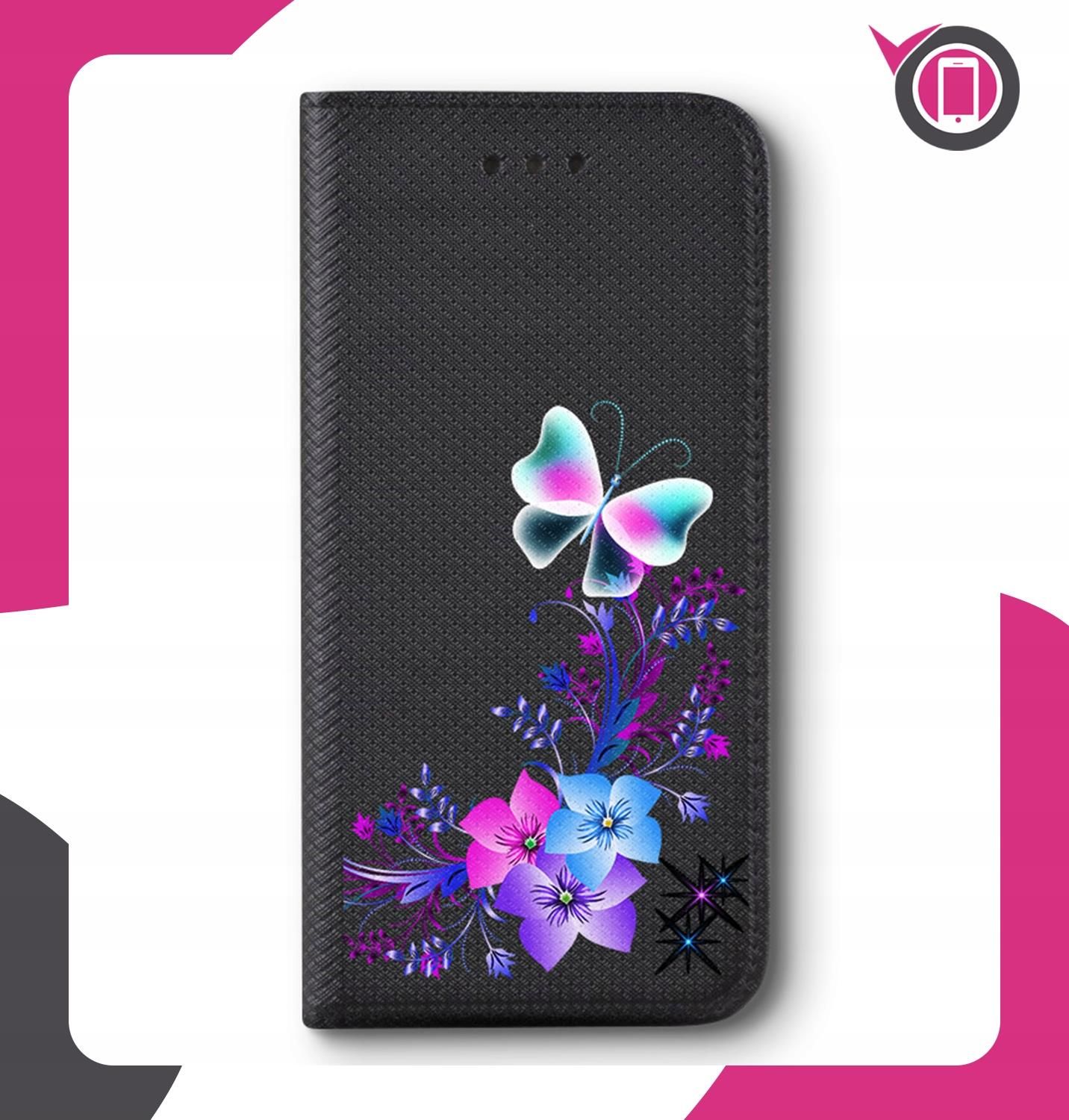 Martech Etui Z Klapką Do Motorola Moto G35 5G Motyl Smart Magnet Szkło ...