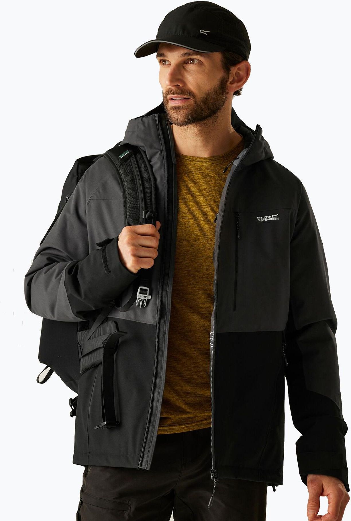 Regatta Kurtka Przeciwdeszczowa Męska Highton Stretch Padded Ash/Black ...