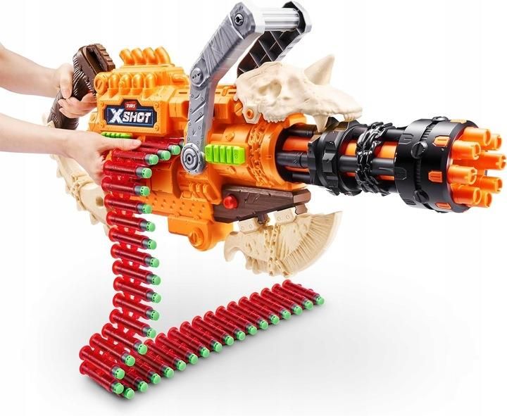 X-Shot Minigun Horrorfire Duży Pistolet Karabin Dread Hammer + Gogle ...