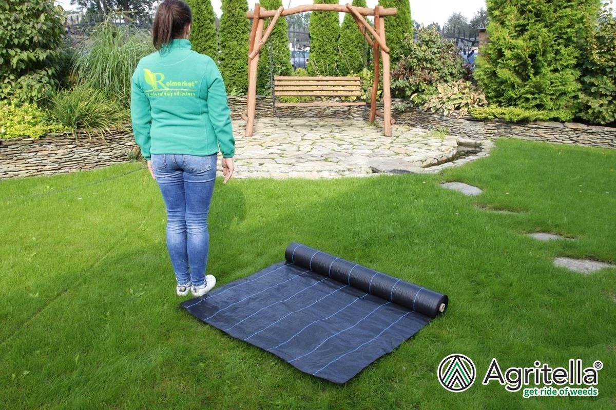 Agritella Agrotkanina 4x50m Czarna 70g Uv Mata ogrodnicza Na Chwasty ...