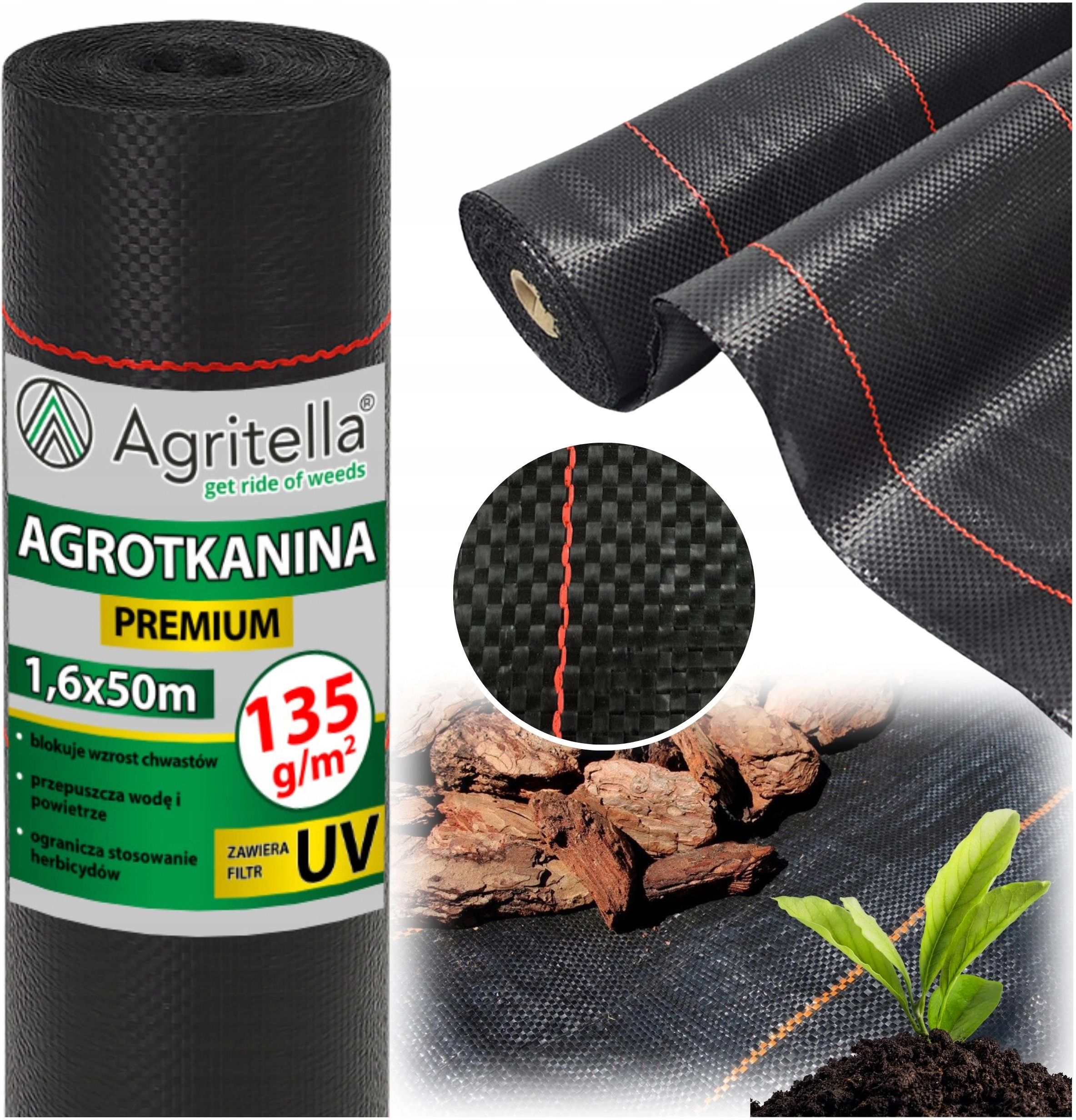 Agritella Agrotkanina Czarna 1,6x50m 135g Premium Uv Mata Na Chwasty Pod Kamień Korę - Ceny i ...