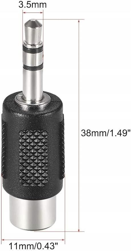 Betune Adapter Przejściówka Cinch do Mini Jack 3,5MM Aux 3 Pin Hq ...