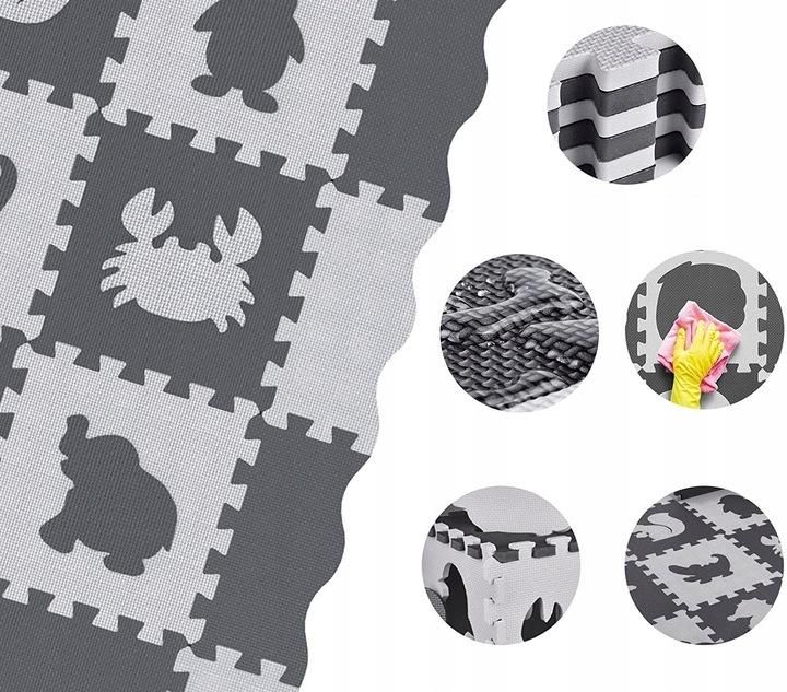 Lazyhome Duża Gruba Mata Edukacyjna Puzzle Piankowe Xxl Kojec Składany ...