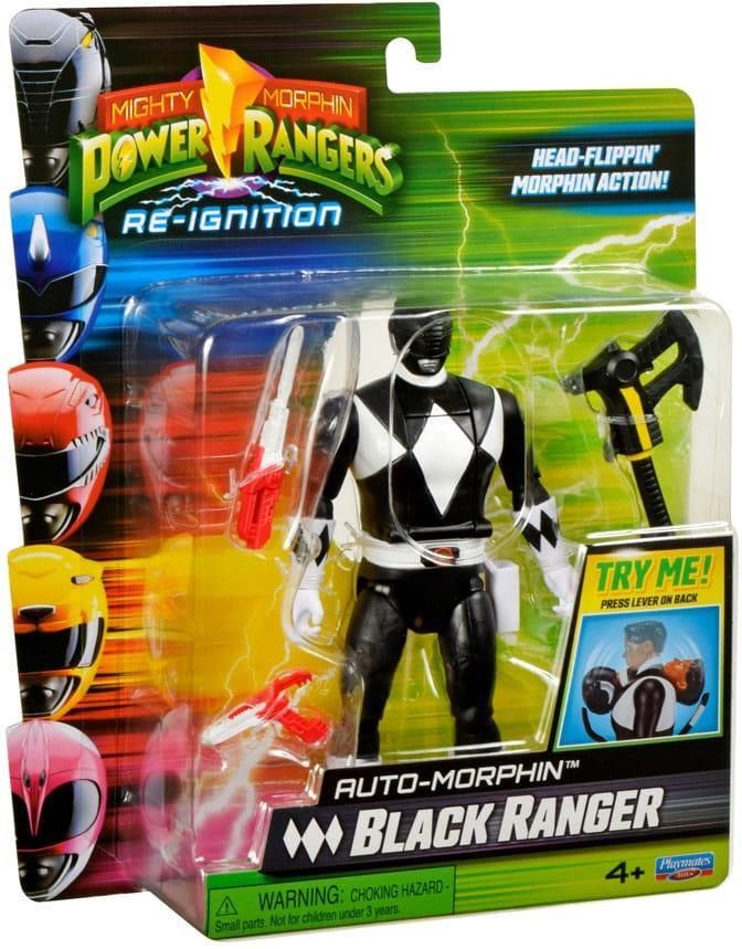 Playmates Mighty Morphin Power Rangers Action Figure Auto-Morphin Black ...