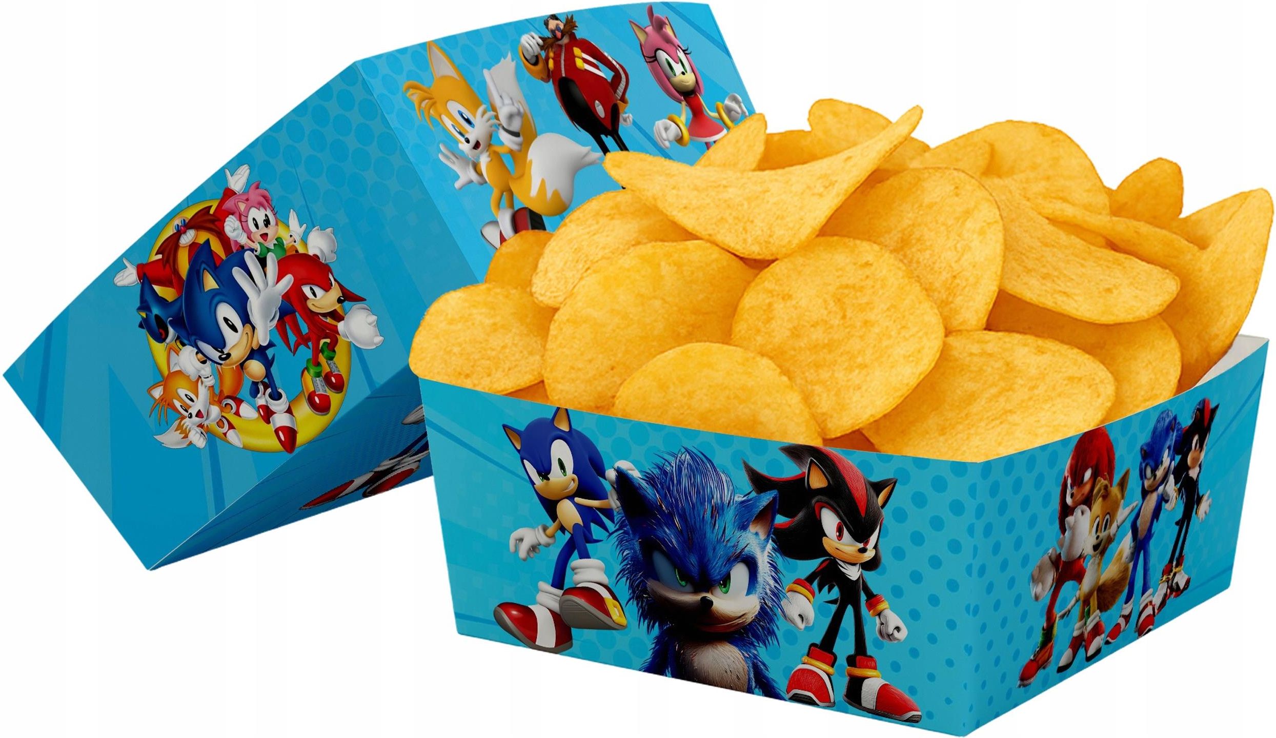 Pudełka Na Chipsy Deser Ciastka Sonic Niebieski Jeż Urodziny 4szt ...