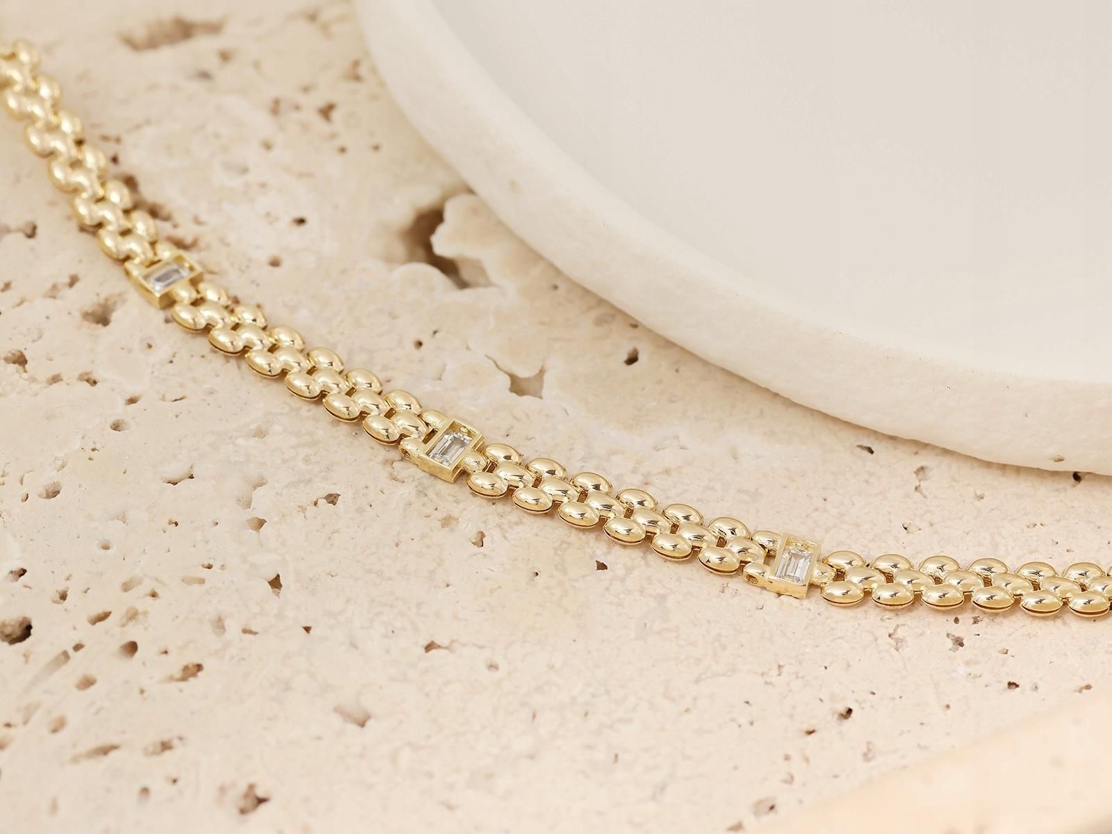 Lovrin Bransoletka złota 585 z cyrkoniami 4.63g szer. 4.5mm rozmiar 19 (62023044) - Ceny i ...