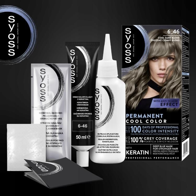Syoss Permanent Coloration Farba Do Włosów 6-46 Chłodny Ciemny Blond ...