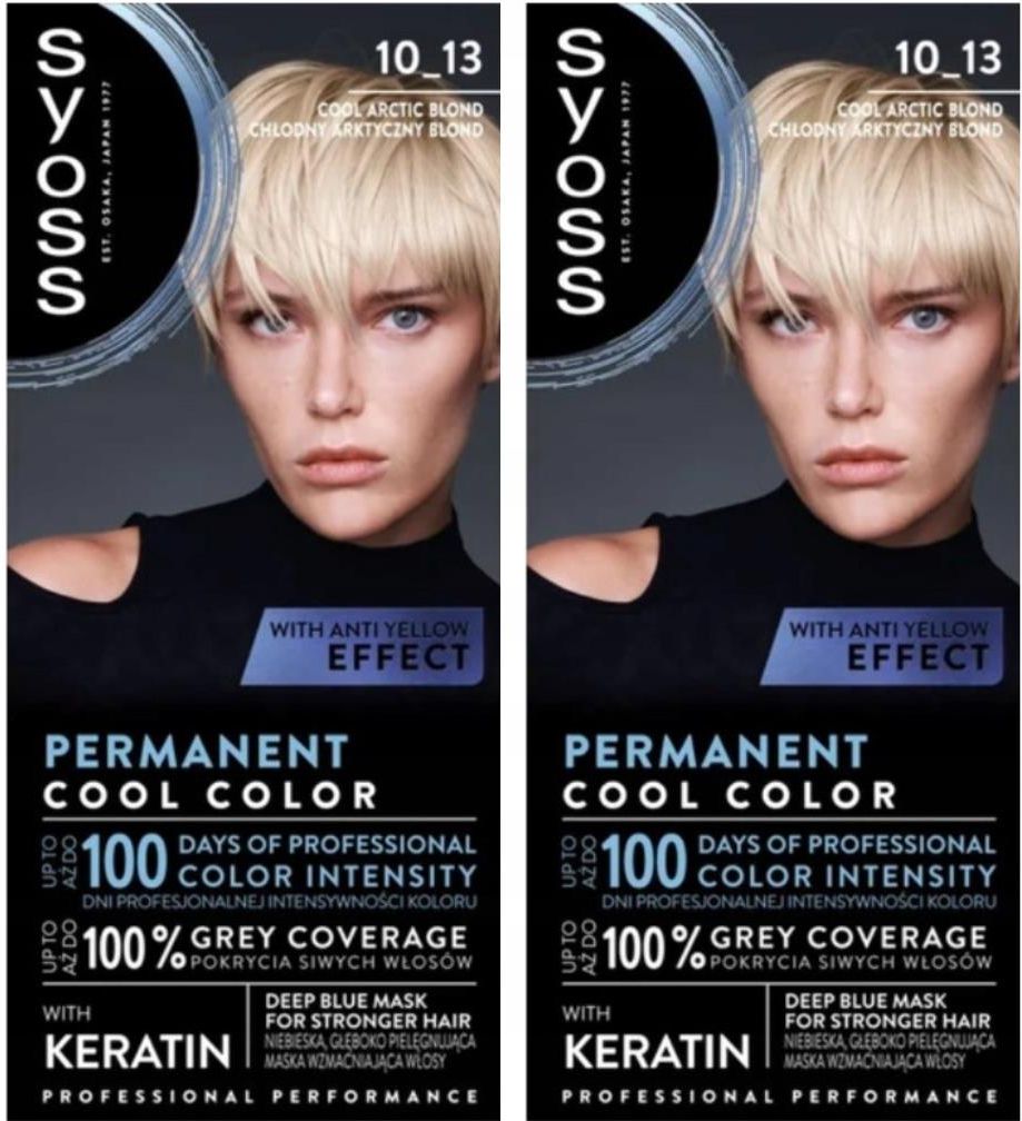 Syoss Permanent Coloration Farba Do Włosów 10-13 Arktyczny Blond 2szt ...