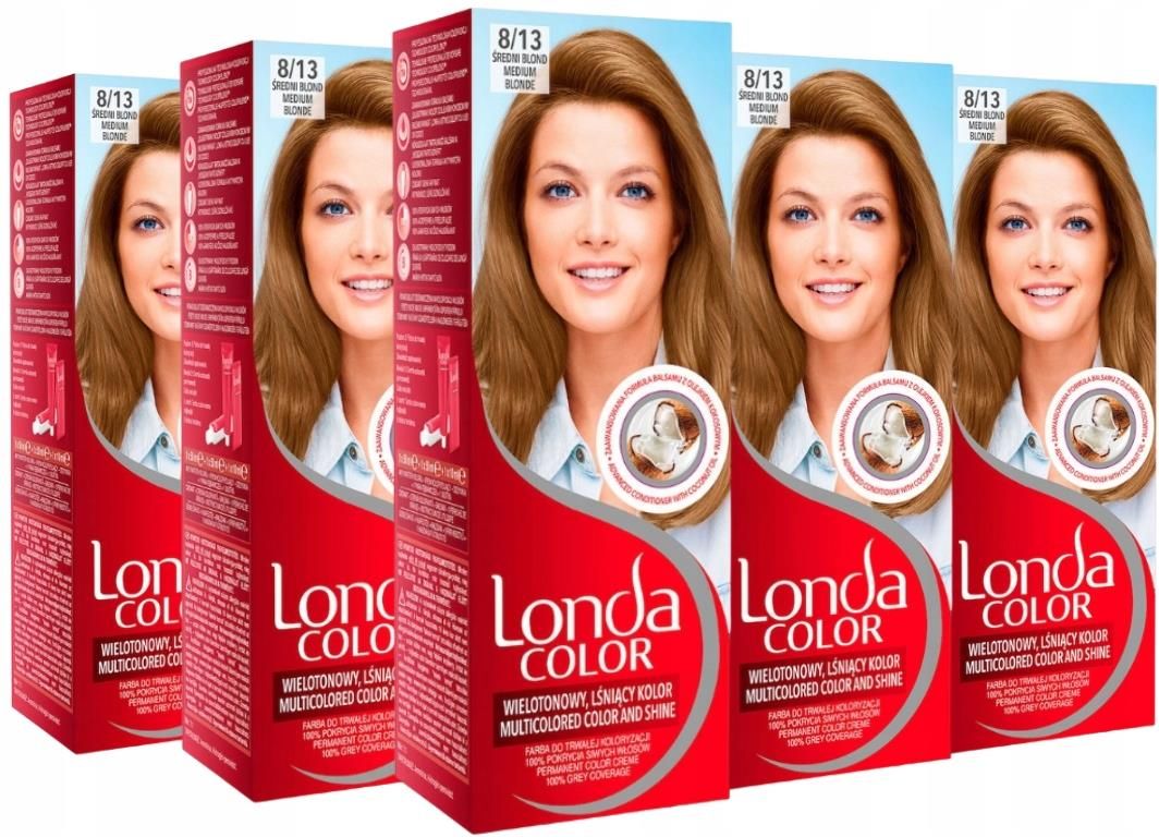 Londa Color Farba Do Włosów Średni Blond 8/13 Lśniący Kolor 5szt ...