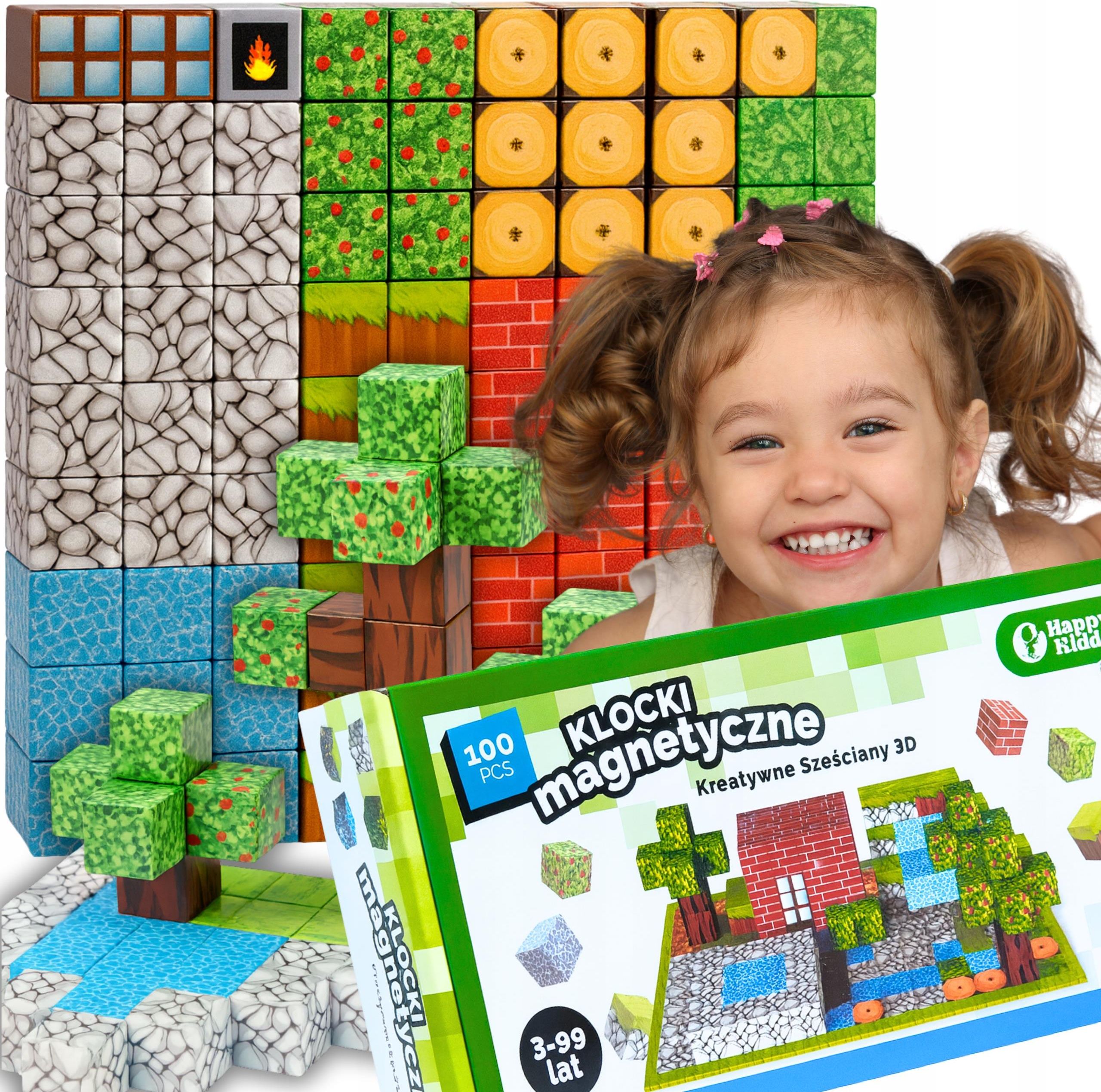 Happy Kiddo Klocki Magnetyczne Kreatywne Sześciany Piksele Bloki ...