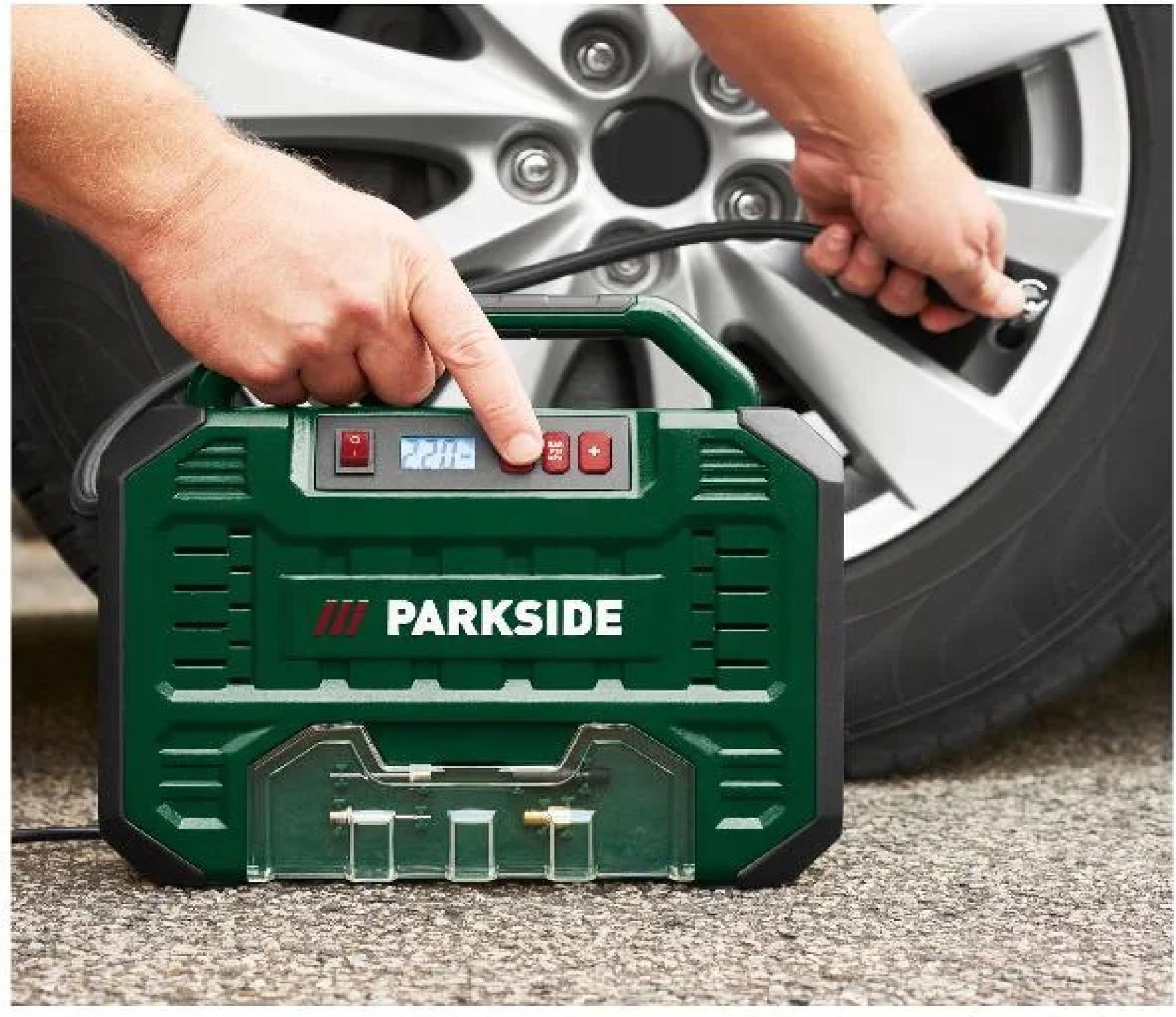 Parkside Kompresor Przenośny Z Cyfrowym Wyświetlaczem 12 V/230 V Pmk ...