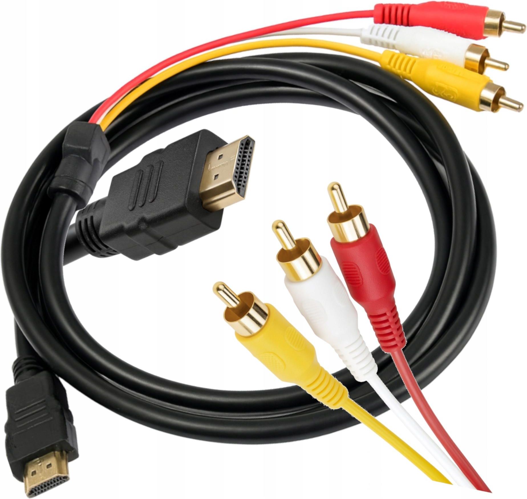 Gsm Hurt Kabel Hdmi na 3 Rca cinch chinch Full Hd 4K 8K 3D 1080p High ...