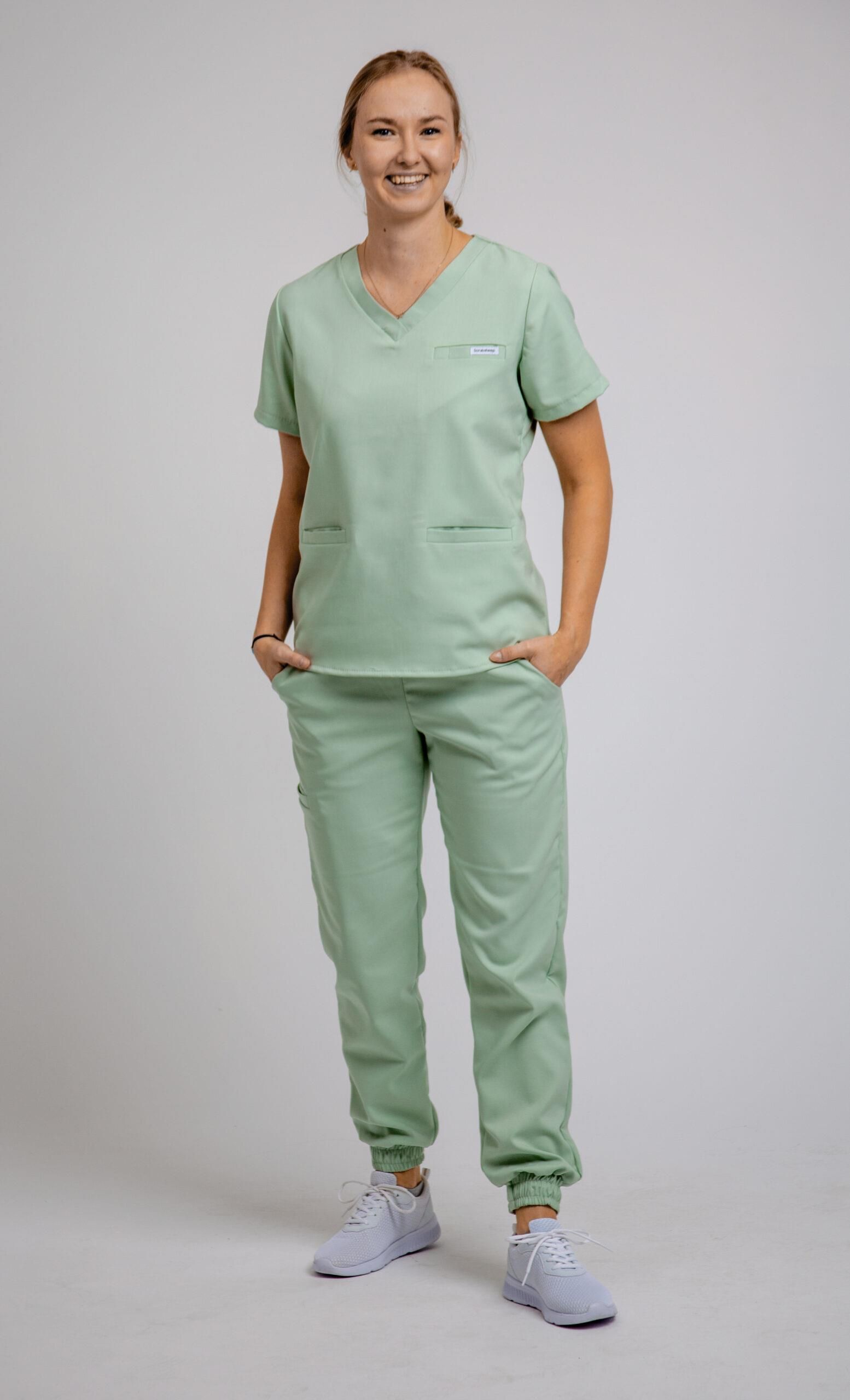 Scrubsheep Komplet Medyczny Scrubs Damski - Pistachio Green L Jogger Ze ...
