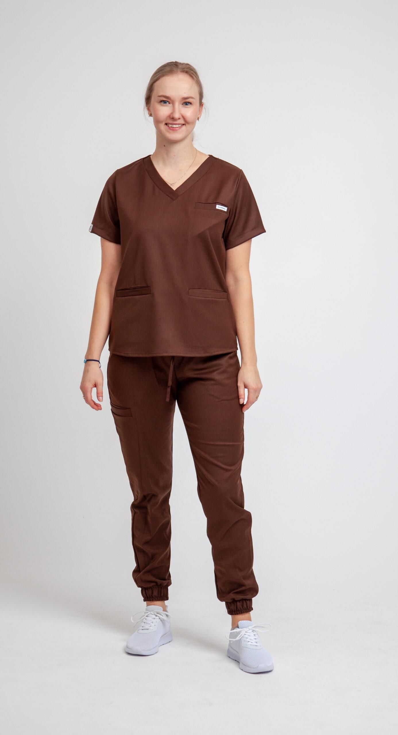 Scrubsheep Komplet Medyczny Scrubs Damski - Chocolate Brown Xl Proste ...