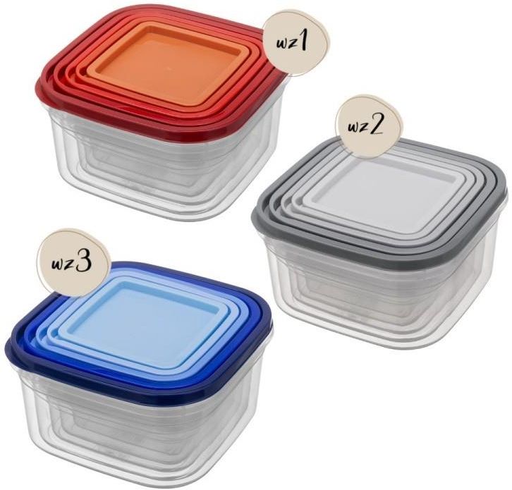 Komplet 5 pojemników kwadratowych KLIC BOX mix kolorów - Opinie i ...