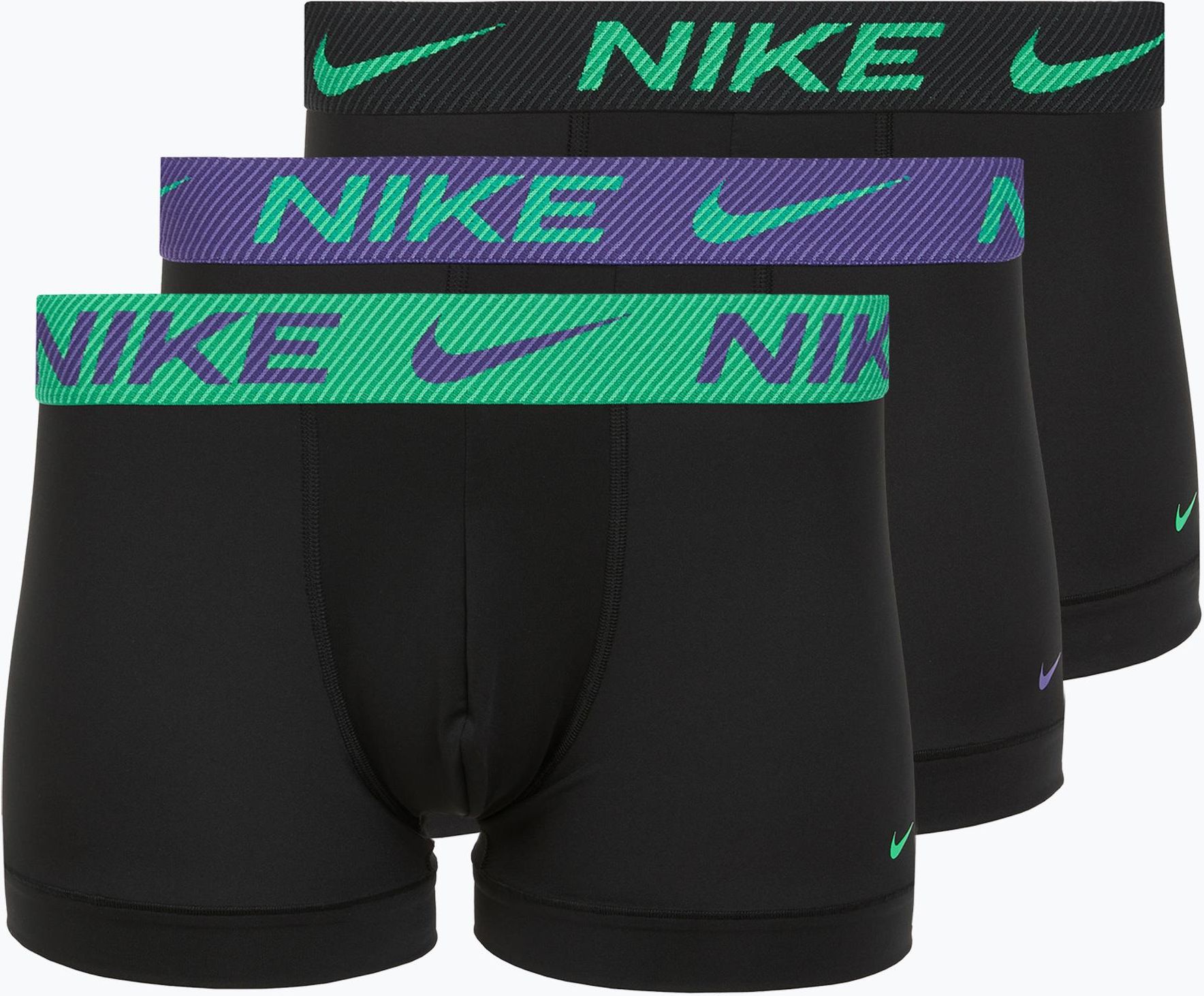 Bokserki męskie Nike Dri-Fit Essential Micro Trunk 3 pary black green ...