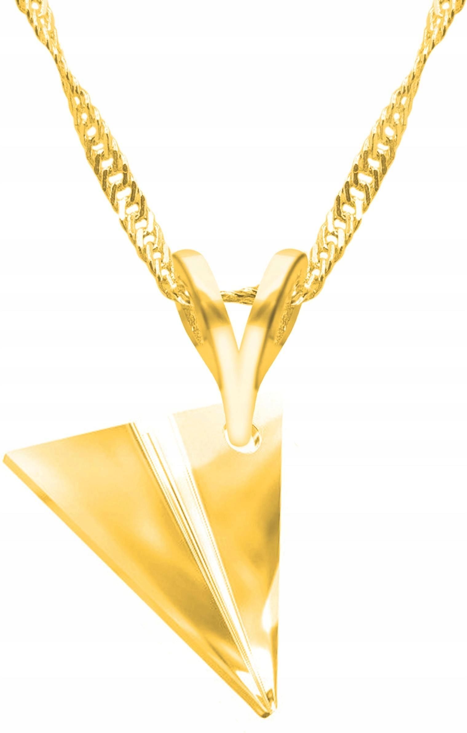 Larezo Złoty Naszyjnik 925 Z Samolotem Papierowy Samolocik Samolot ...