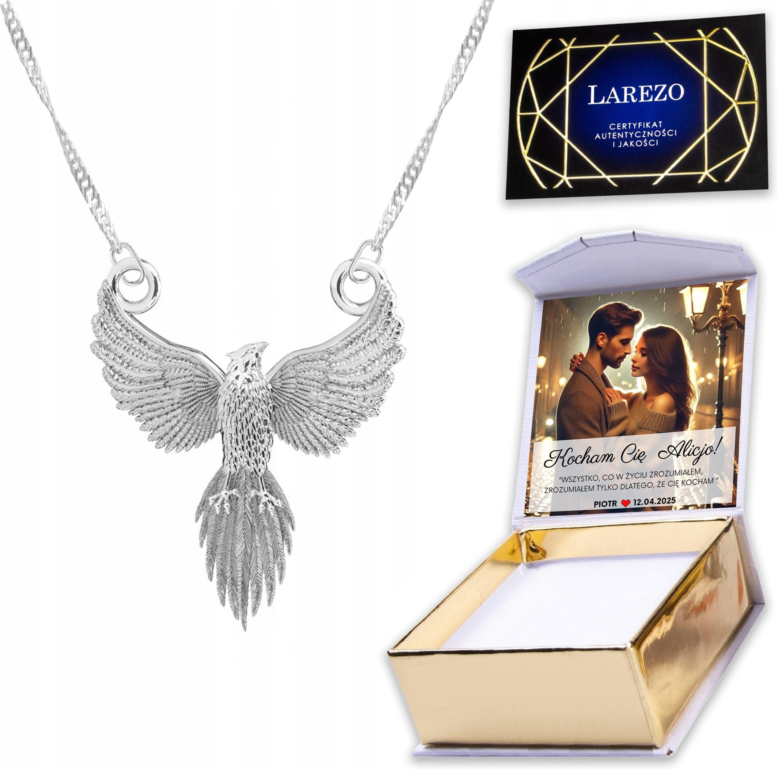 Larezo Naszyjnik Srebrny 925 Z Feniksem Ptakiem Ptak Legendarny Feniks ...