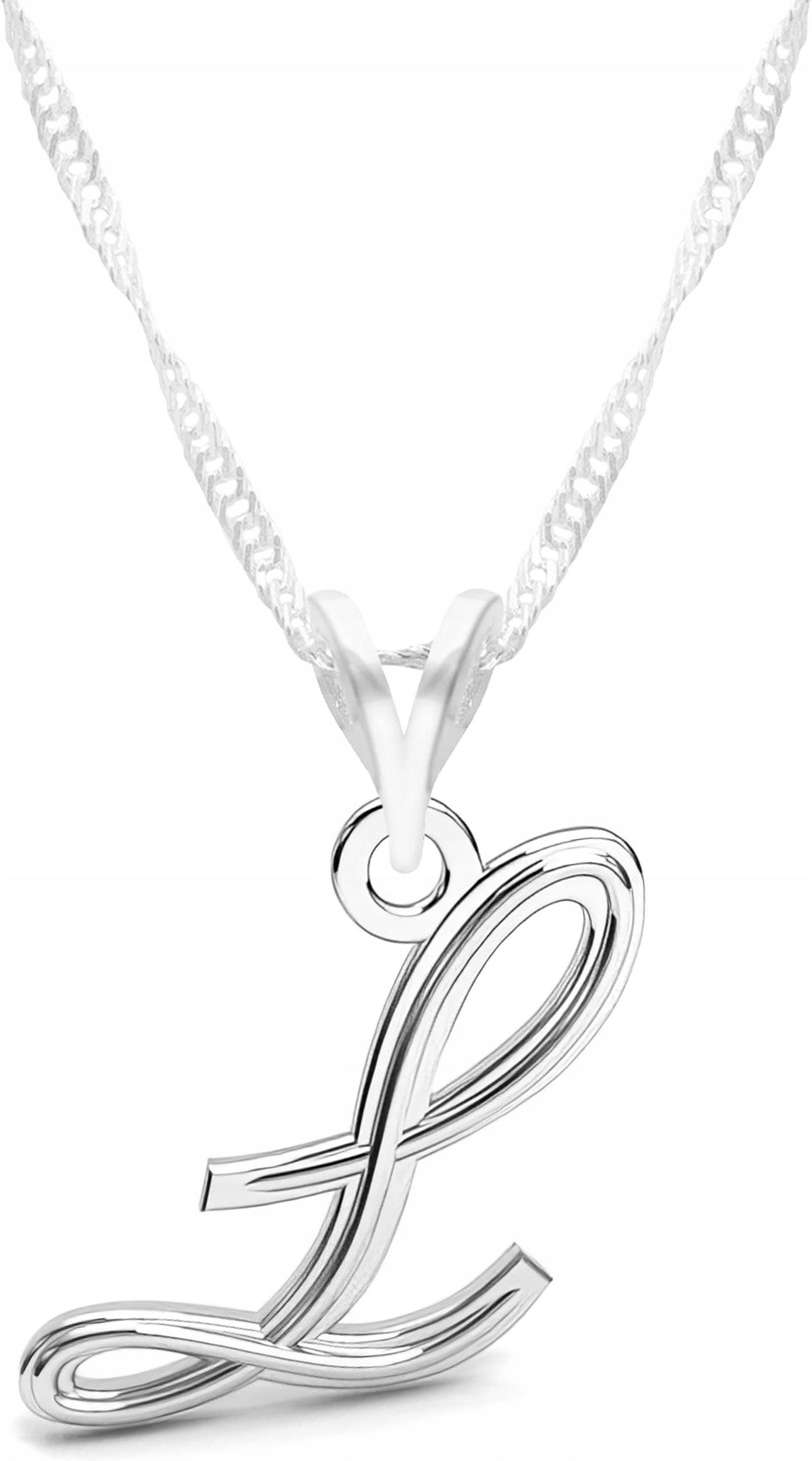 Larezo Naszyjnik Srebrny Litera L Inicjały Duża Literka Alfabet Srebro ...