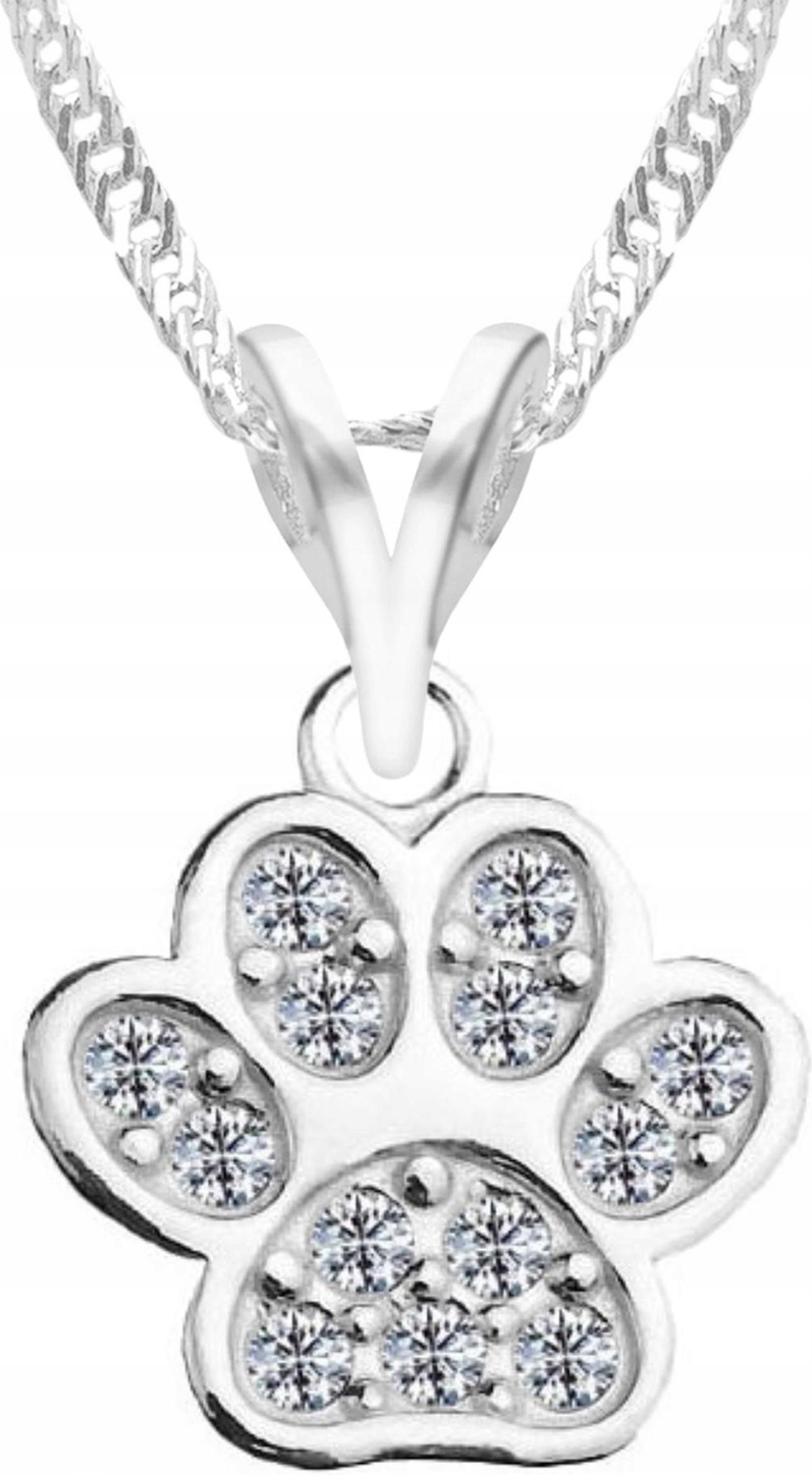 Larezo Naszyjnik Srebrny Łapka Psa Dog Pies Zwierzak Przyjaciel Piesek ...