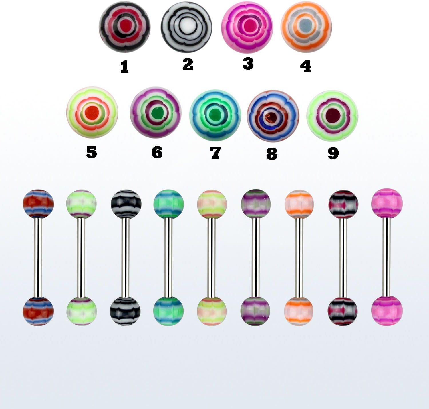 Piercing4U Kolczyk do języka Akrylowe piercing stal chirurgiczna (ja57 ...