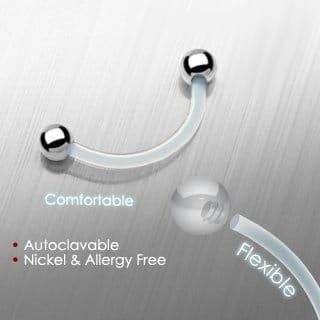 Piercing4U Kolczyk do BRWI smiley PTFE elastyczny piercing (br39) (12mm ...