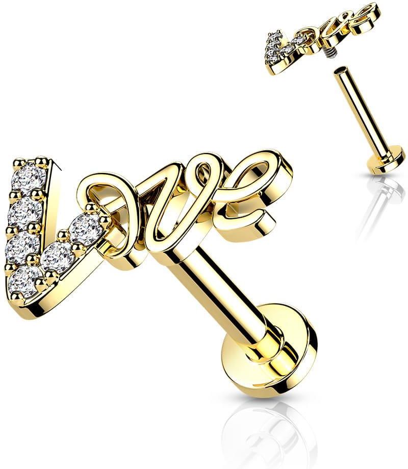 Piercing4U Kolczyk do chrząstki ucha LOVE helix rook TRAGUS (u126 ...