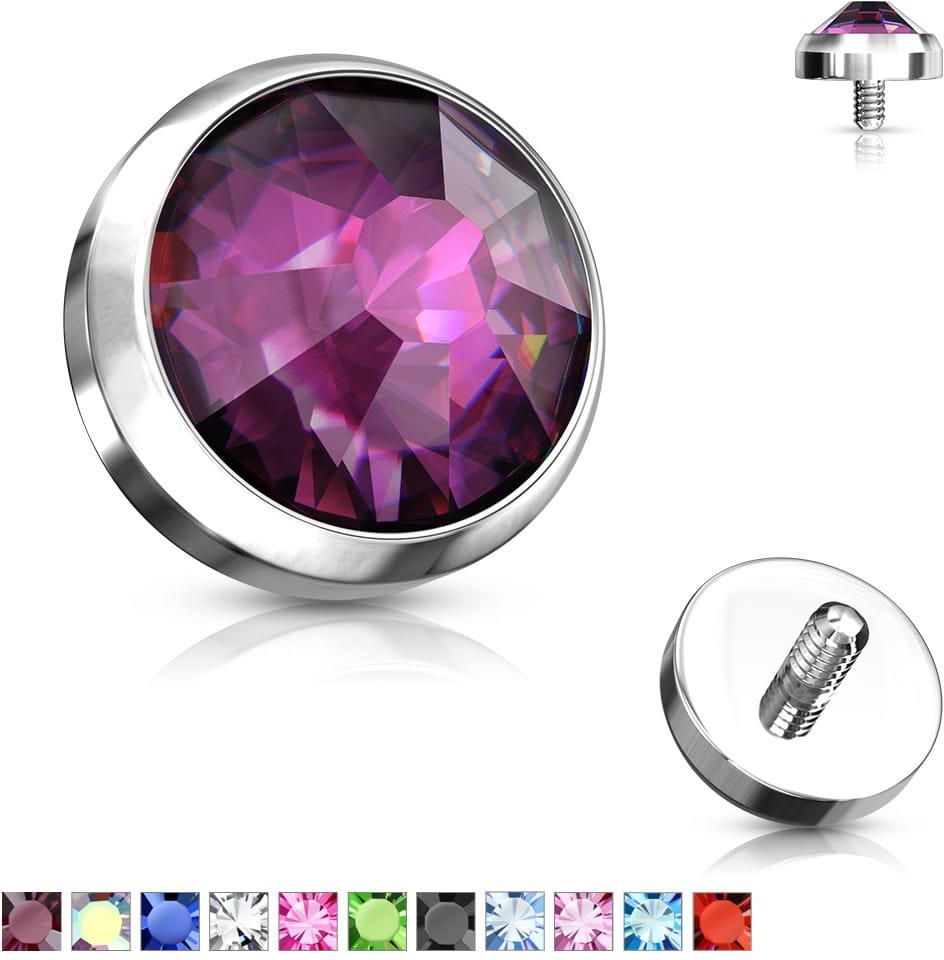 Piercing4U Nakrętka kryształki na Dermal Anchor implant microdermal (mi14) (Bezbarwny 5mm ...