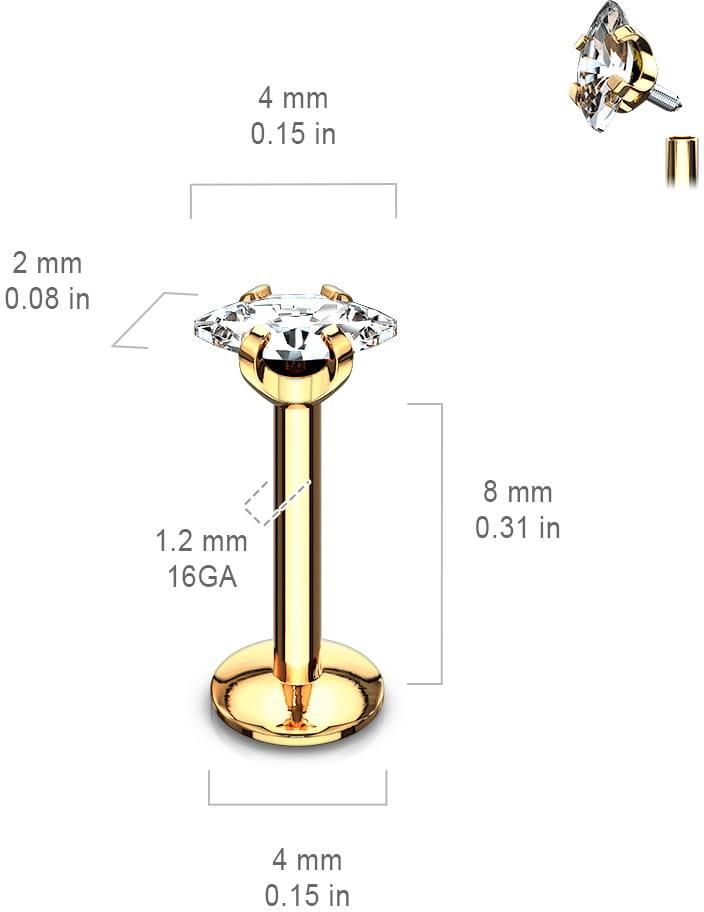 Piercing4U Kolczyk labret do chrząstki helix w uchu rook conch (w56 ...