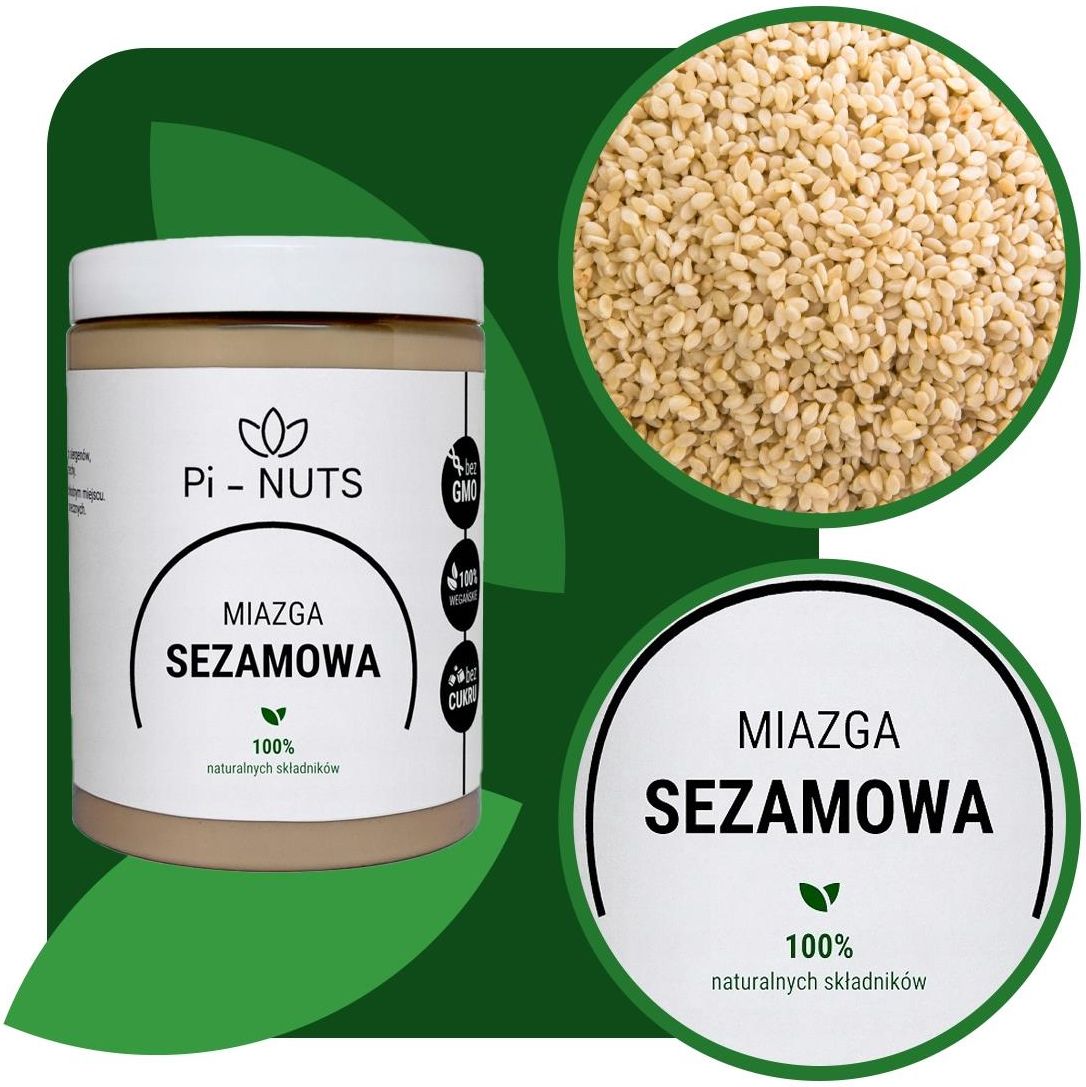 Pi Nuts Pasta Sezamowa Miazga Sezam 100% Naturalny Produkt 1kg - Ceny i ...