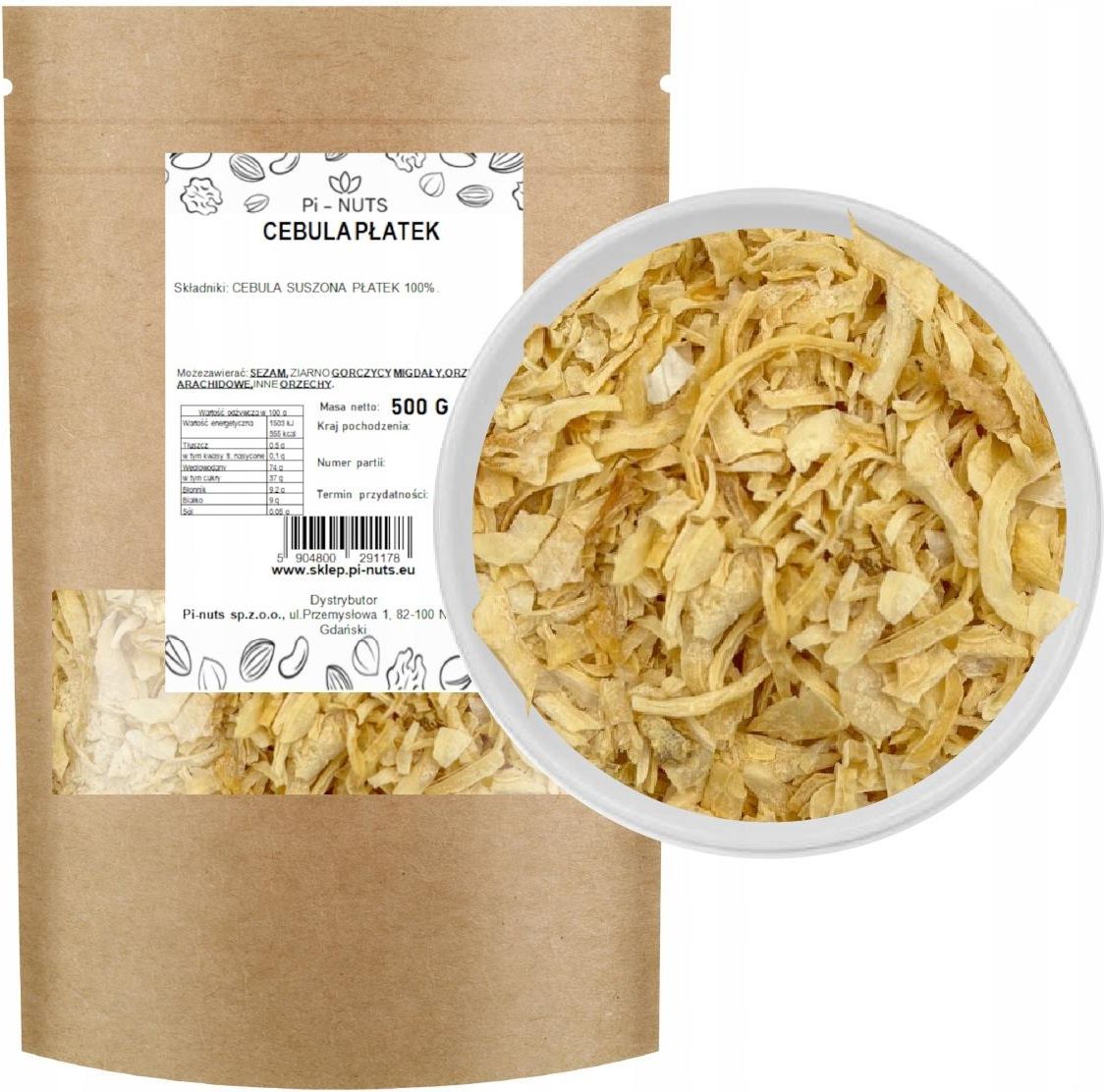 Pi Nuts Pi Nuts Cebula Suszona Płatki 500g - Ceny i opinie - Ceneo.pl