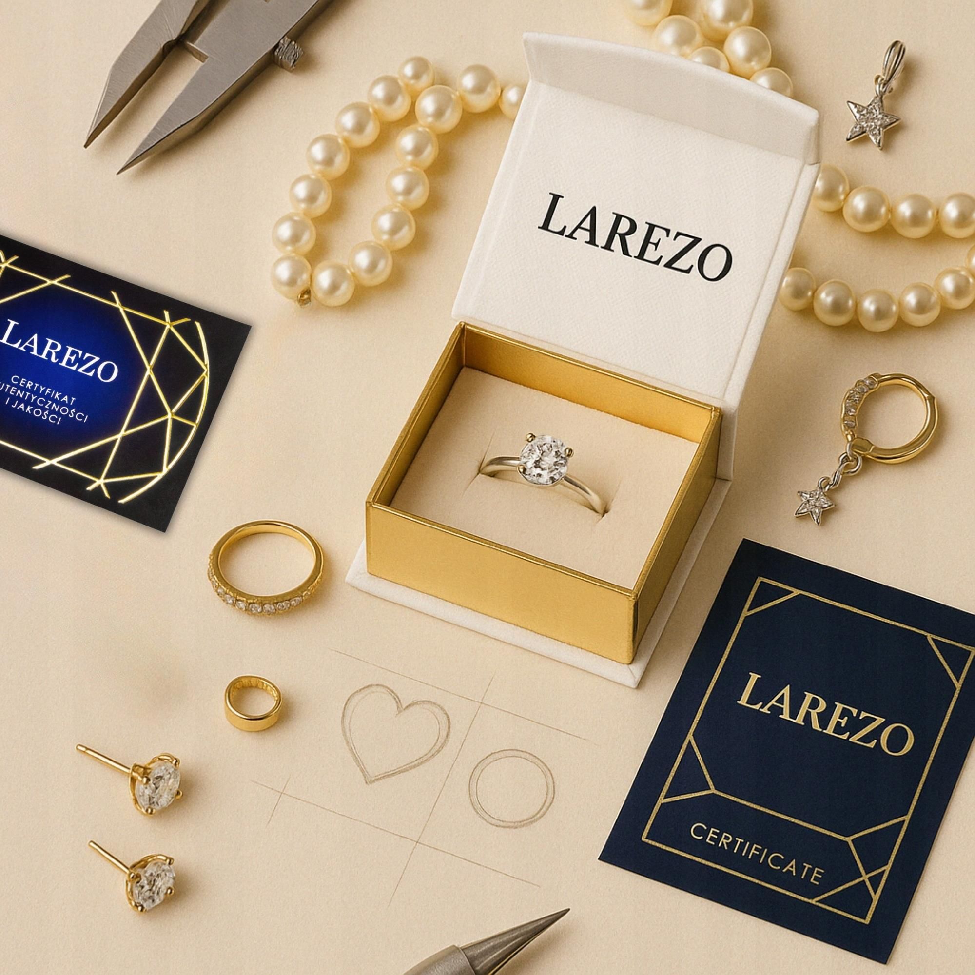 Larezo Złoty Naszyjnik Serce Dłonie Ręce Miłość Serduszko Heart Ręce ...