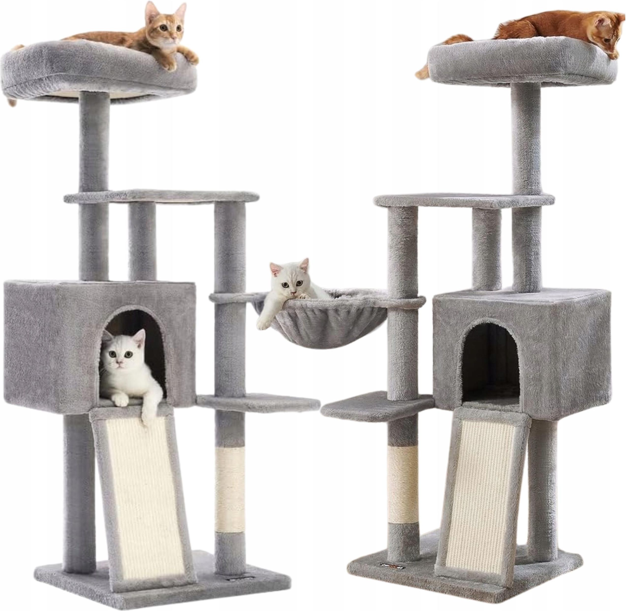 Feandrea Drapak Dla Kota Duży 4 Poziomy Legowisko Wieża Słupek Domek ...