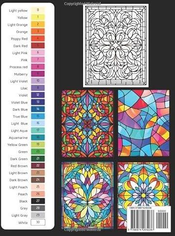 [AC] Stained Glass Patterns Color by Number for Adults: 50 Designs for ...