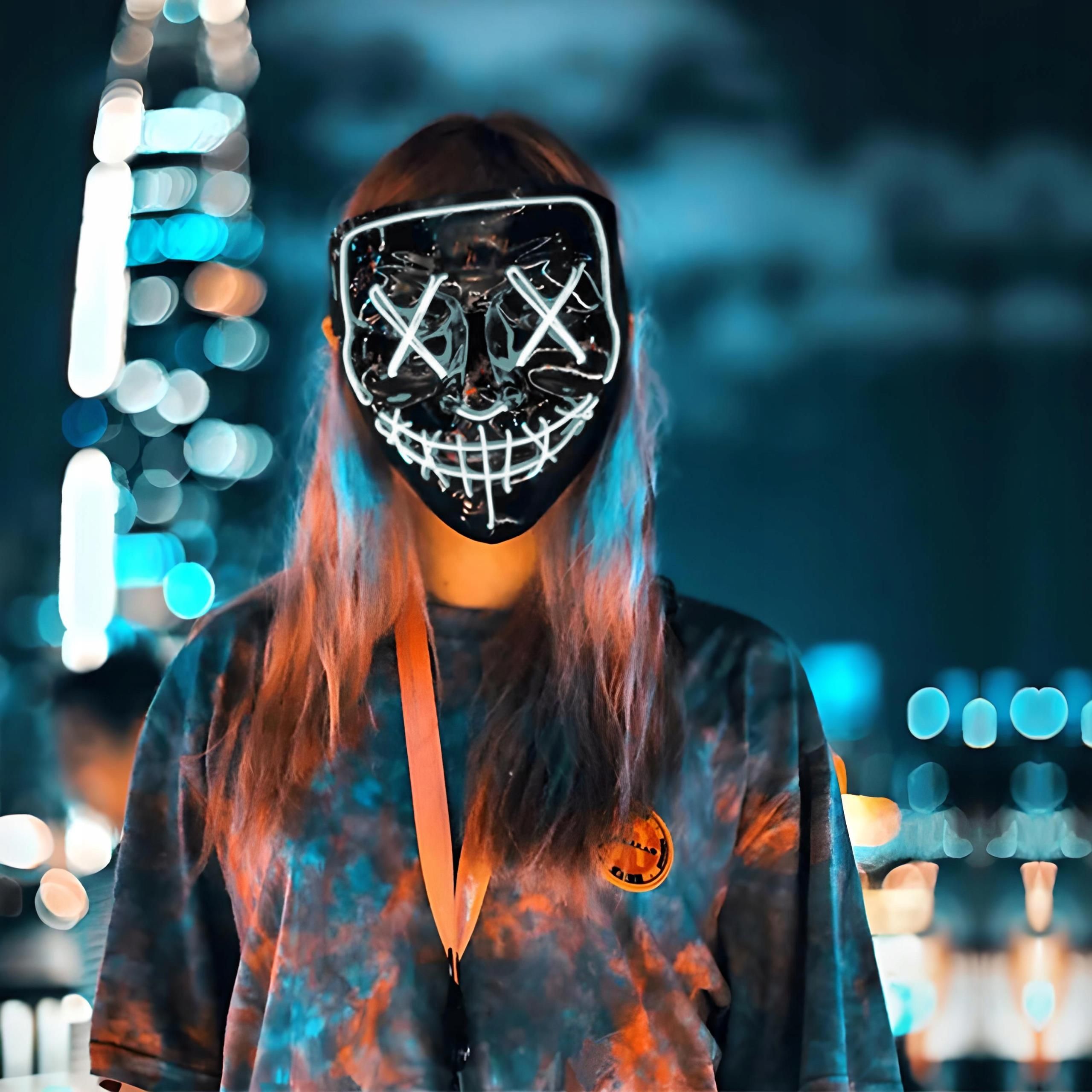 Maska Led Świecąca Ledowa Na Halloween Imprezę Karnawał Purge ...