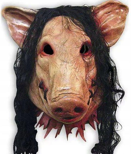 Maska Halloween Piła Głowa Świni Horror Kostium Na Twarz Cosplay ...