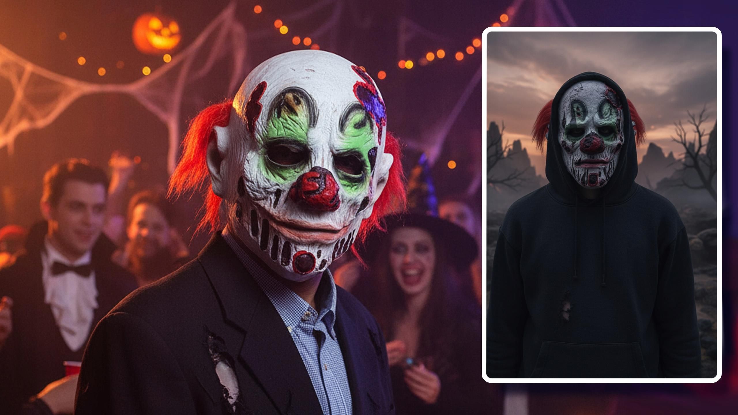 Maska zombie na twarz Halloween straszna potwór kostium przebranie ...